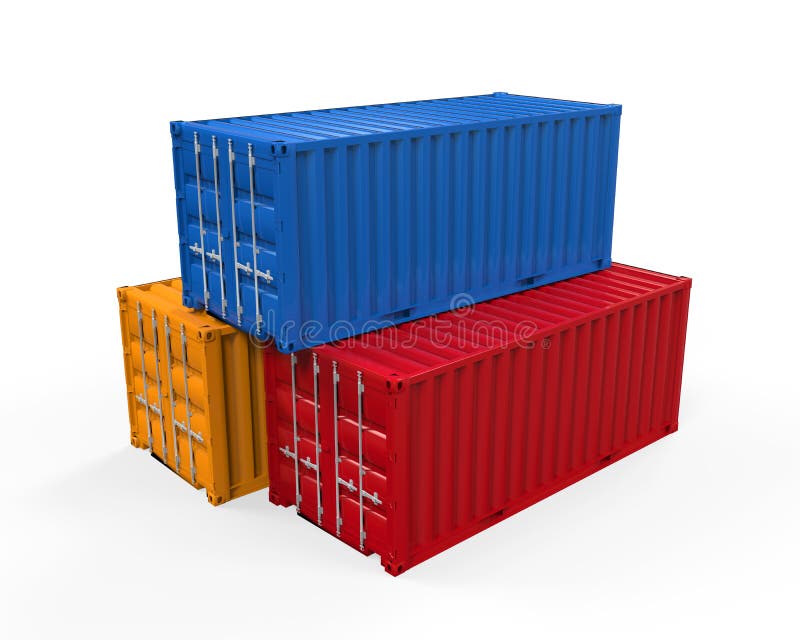 Stacked Shipping Container stock illustration. Illustration of goods ...