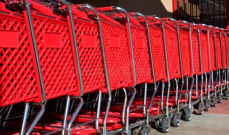 Stacked shopping carts stock image. Image of trolleys - 15715555