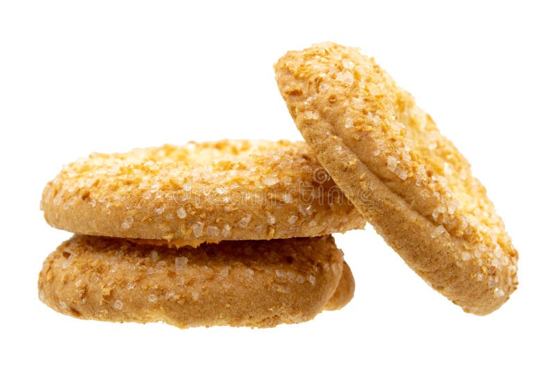 Stacked Short Homemade Shortbread Cookie on White Background, Isolated ...