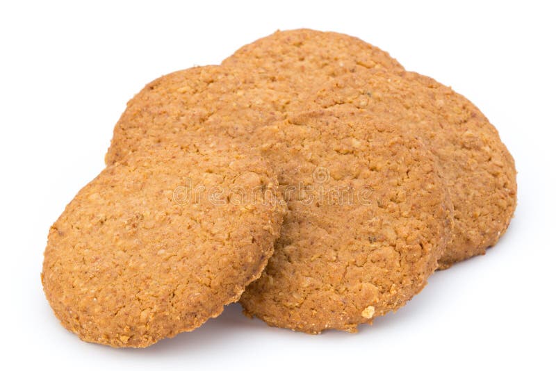 Stacked Short Pastry Cookies Isolated on White Background. Stock Photo ...