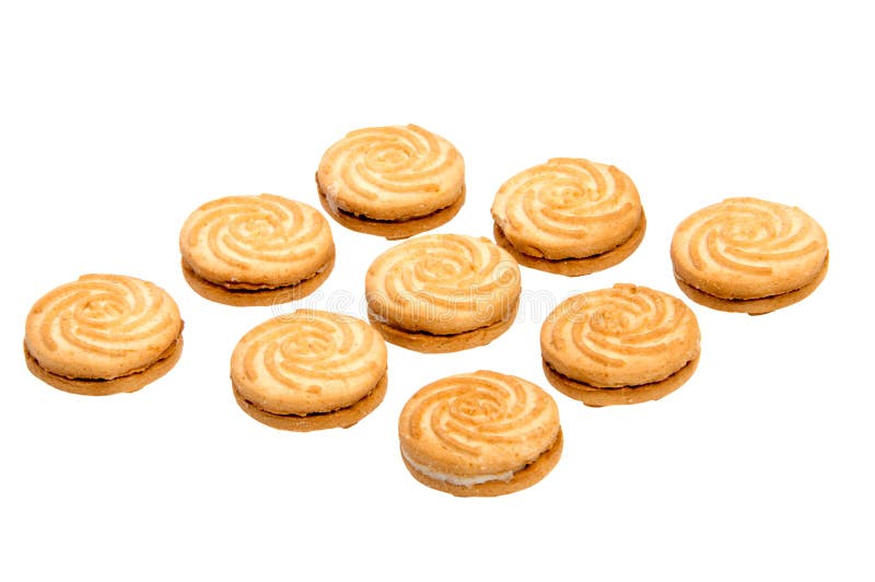 Stacked Short Pastry Cookies Isolated Stock Image - Image of gift ...