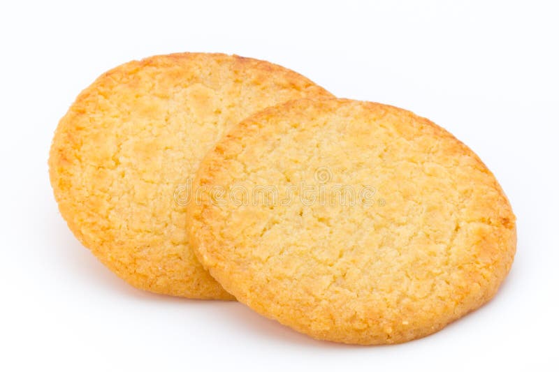 Stacked Short Pastry Cookies Isolated on White Background. Stock Photo ...