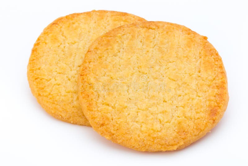 Stacked Short Pastry Cookies Isolated on White Background. Stock Photo ...