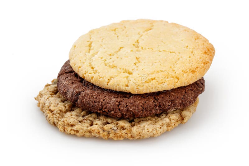 Stacked Short Pastry Cookies Isolated on White Background Stock Image ...