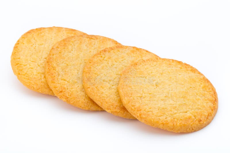 Stacked Short Pastry Cookies On White Background. Stock Image - Image ...