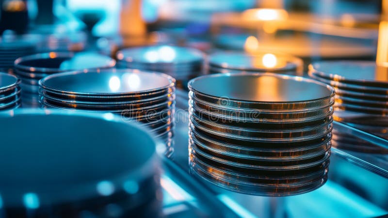 Stacked Silicon Wafers Stock Illustrations – 8 Stacked Silicon Wafers ...