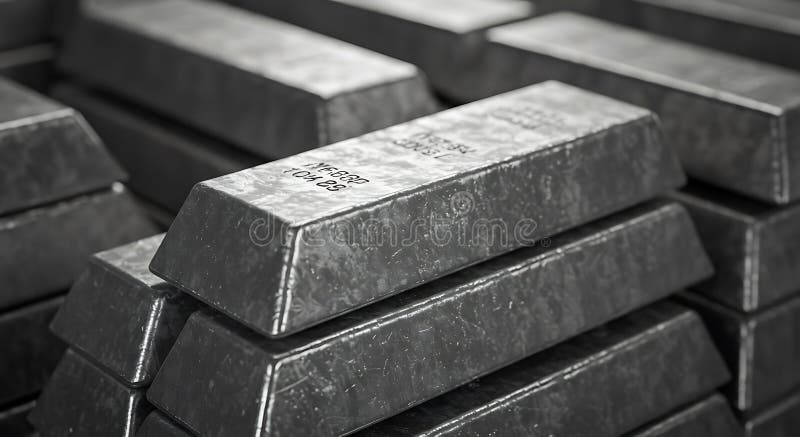 Stacked Silver Ingots: a Dramatic Industrial Still Life Stock ...