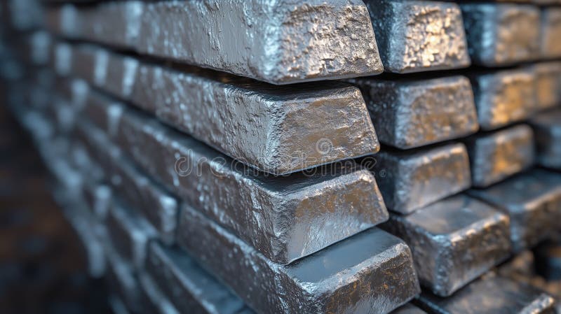 Stacked Silver Ingots with Rough Surfaces Stock Photo - Image of ...