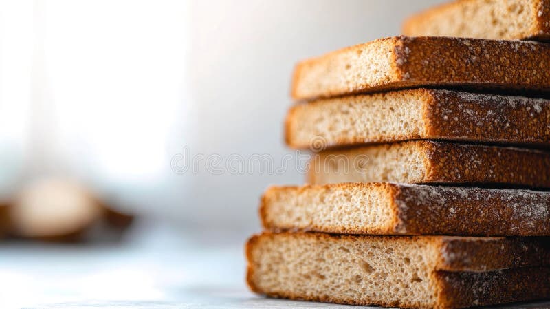 Stacked Slices of Toasted Bread Stock Illustration - Illustration of ...