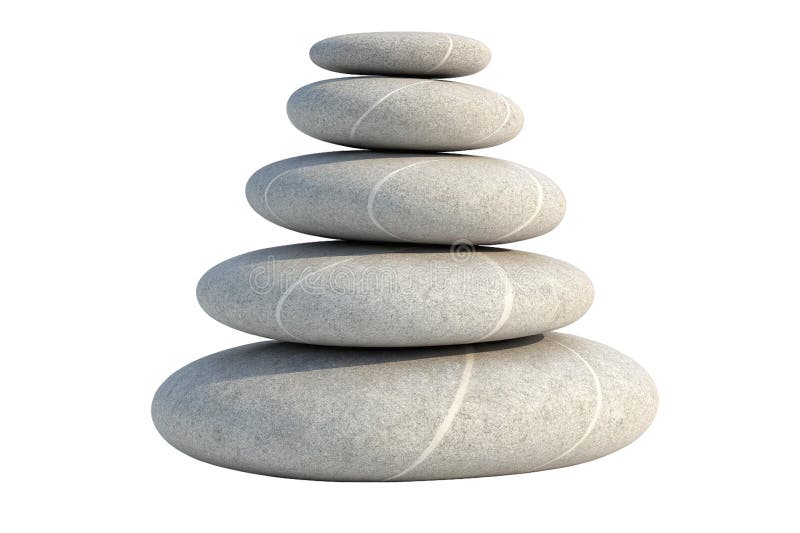 Stacked Smooth Grey Stones Isolated on White Background - 3d Rendering ...