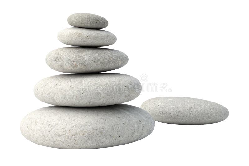 Stacked Smooth Grey Stones Isolated on White Background - 3d Rendering ...