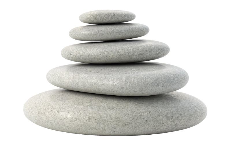 Stacked Smooth Grey Stones Isolated on White Background - 3d Rendering ...