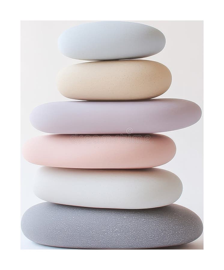 Stacked Smooth Pebbles in Pastel Colors, Minimalist Design Concept ...