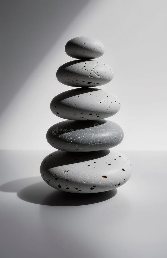 Stacked Smooth Stones Against Minimalist Background. AI Generation ...