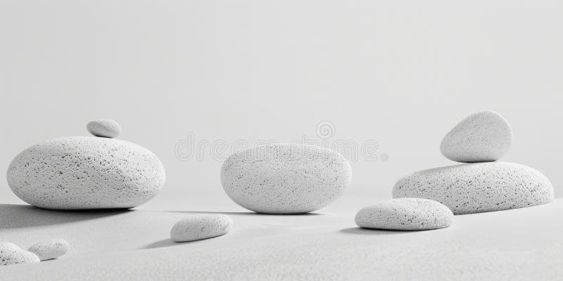 Stacked Smooth Stones in a Balanced Formation with Light and Shadow ...