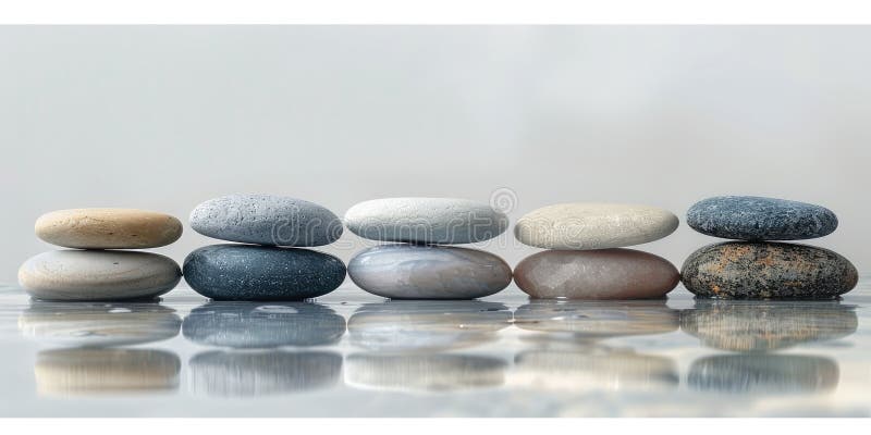 Stacked Smooth Stones in a Balanced Formation with Light and Shadow ...