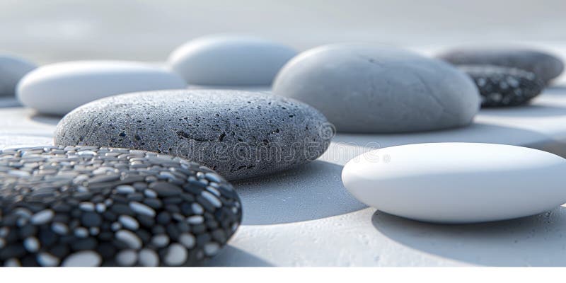Stacked Smooth Stones in a Balanced Formation with Light and Shadow ...