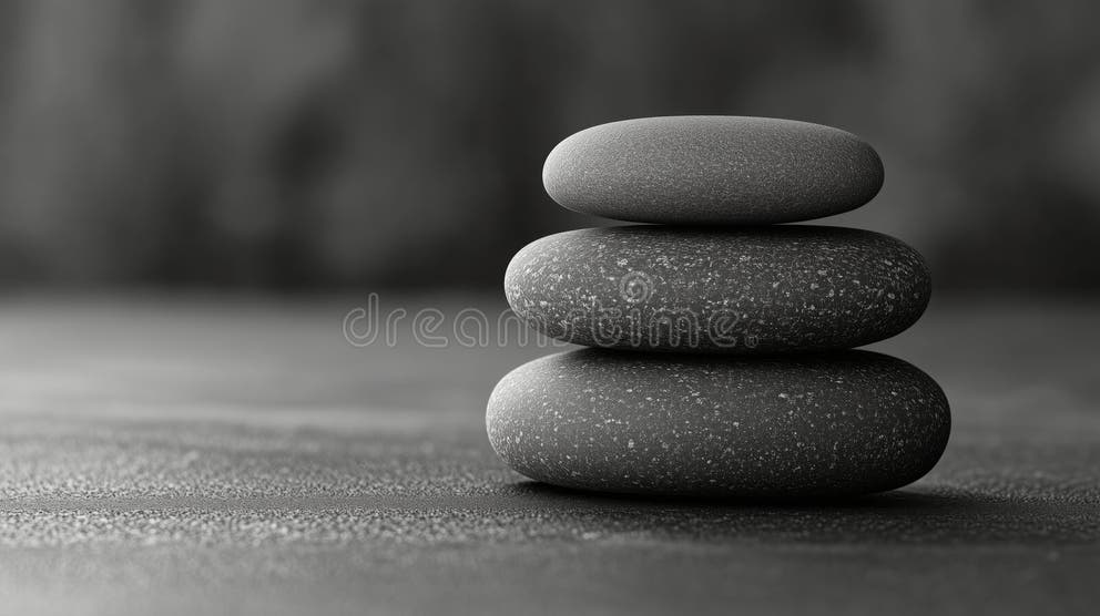 Stacked Smooth Stones in Calming Arrangement on a Textured Surface in ...
