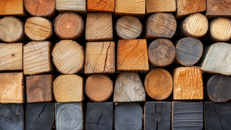Stacked and Sorted Timber Logs, Ready for Construction or Firewood ...