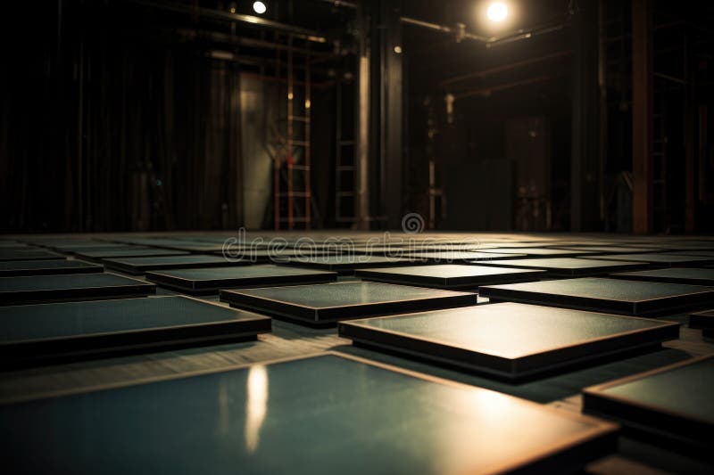 Stacked Sound Panels on an Empty Studio Floor Stock Photo - Image of ...