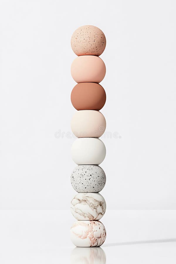Stacked Spheres in Neutral Tones Representing Balance, Harmony, and ...