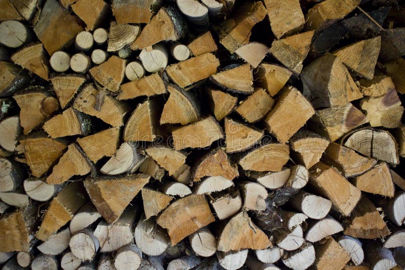 Stacked Split Firewood Background and Texture Stock Image - Image of ...