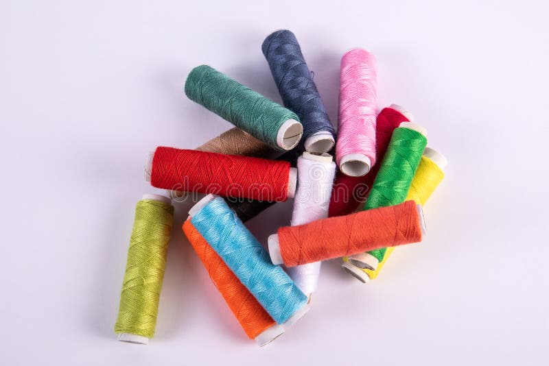 609 Different Color Spools Thread Textile Industry Background Stock ...