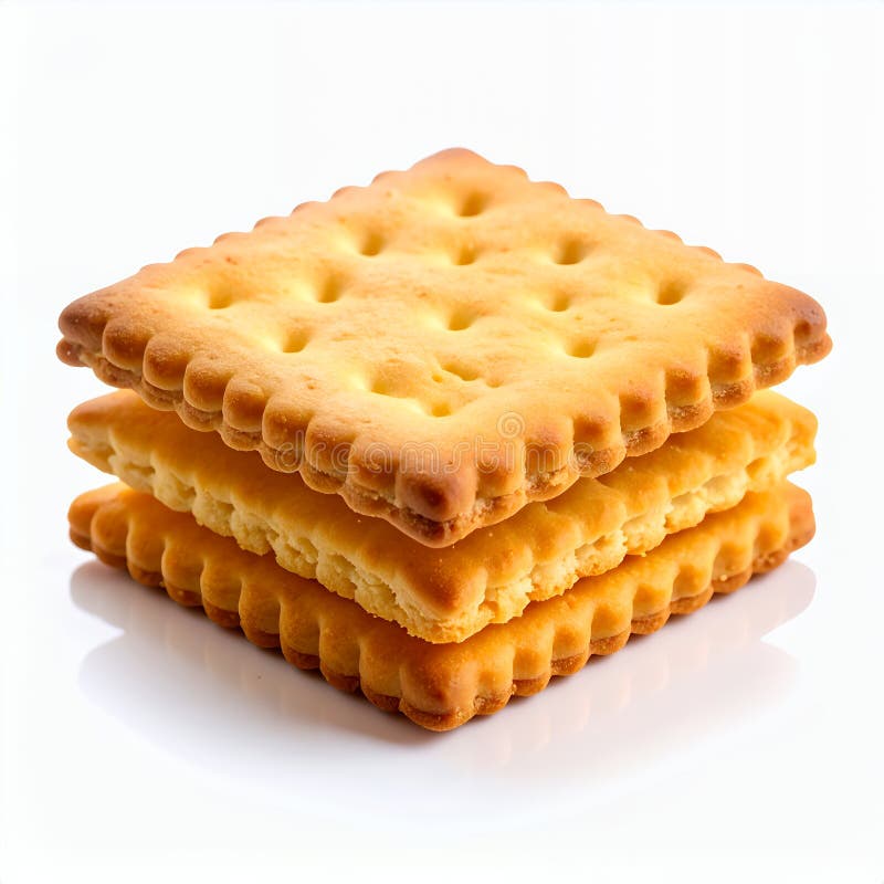 Stacked Square Biscuits, Close-up Arrangement Revealing Intricate ...