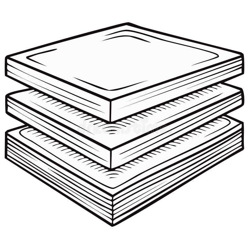 Stacked Square Boxes or Layers Outline Illustration Design for ...