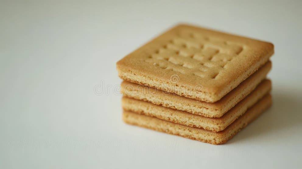 Stacked Square Cookies: a Simple Still Life (Focus Stack) Stock Image ...