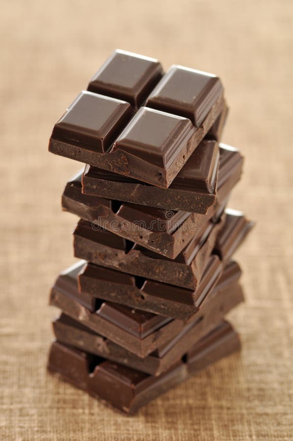 Stacked Squares of Chocolate Stock Photo - Image of square, brown: 23703214