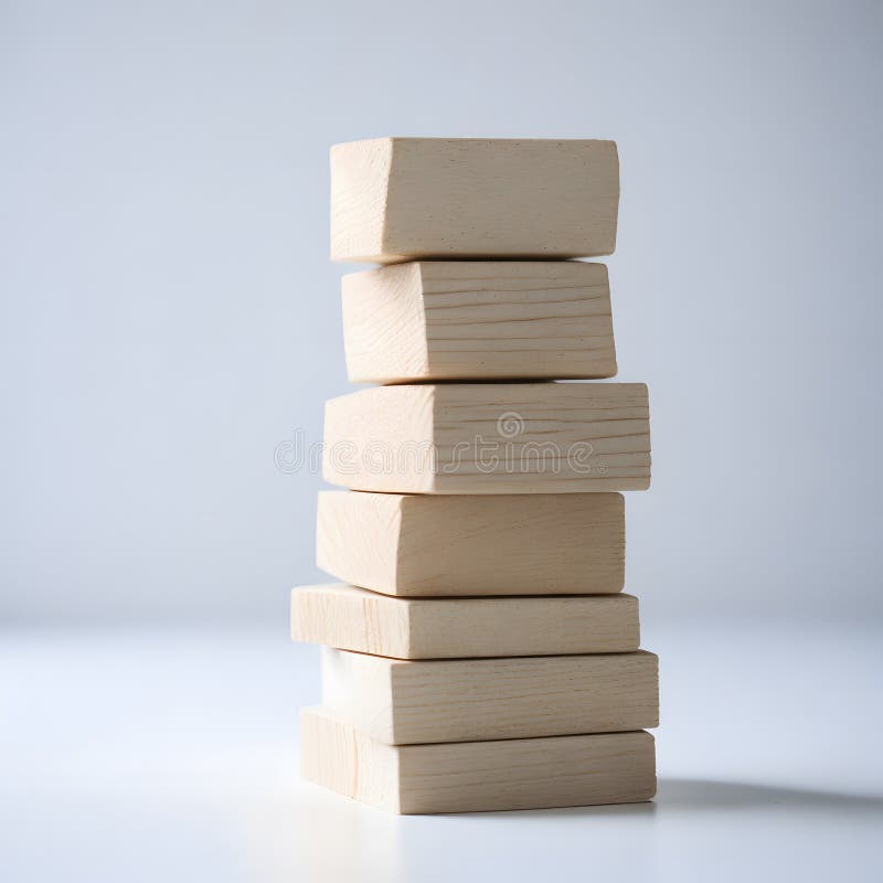 Stacked and Steady Wooden Blocks Stock Illustration - Illustration of ...
