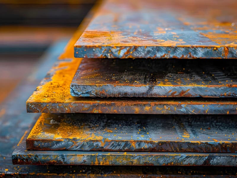 Stacked Steel Plates Showcasing the Rugged Strength of Shipbuilding ...