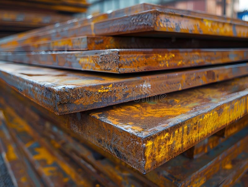 Stacked Steel Plates Showcasing the Rugged Strength of Shipbuilding ...