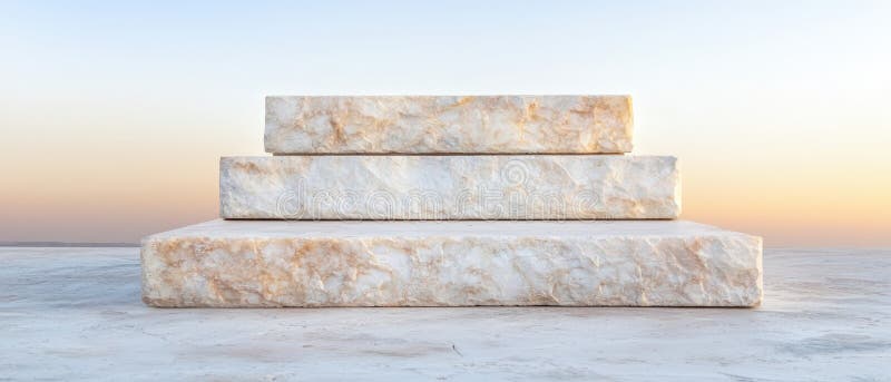 Stacked Stone Blocks on a Marble Surface Stock Illustration ...
