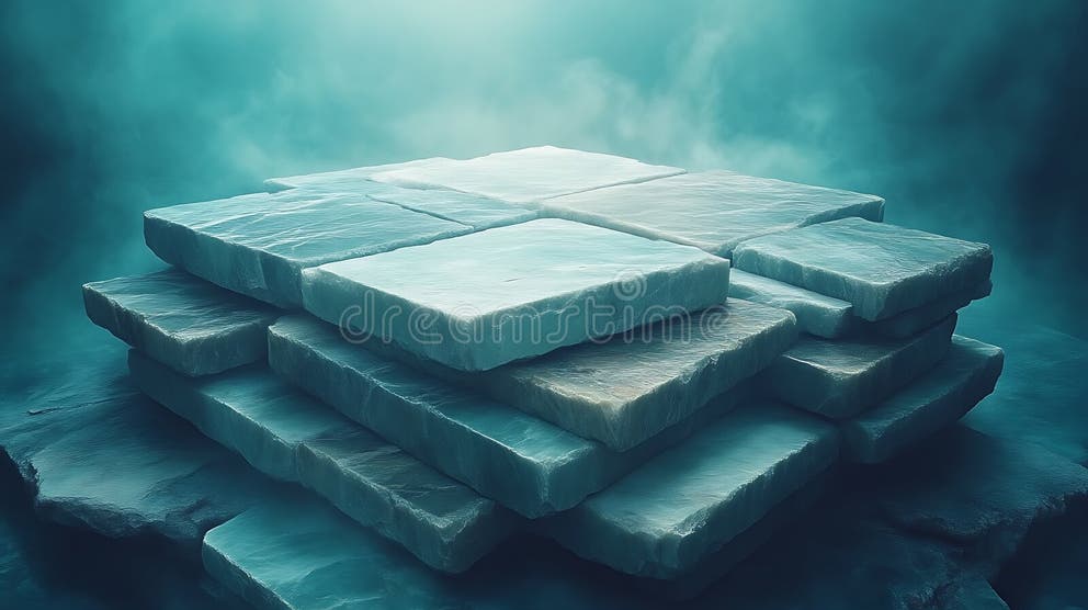 Stacked Stone Blocks in a Mystical Setting Stock Photo - Image of ...