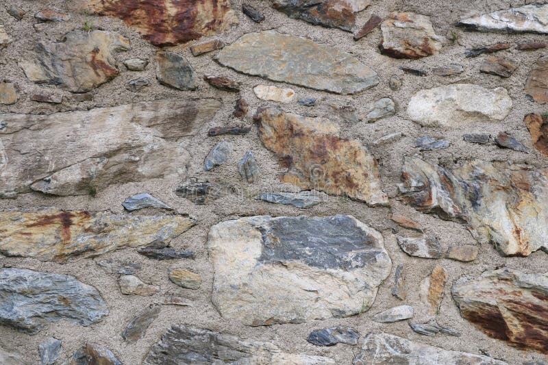 Stacked Stone Brick Wall. Stone Cladding Wall Made of Natural Grey ...