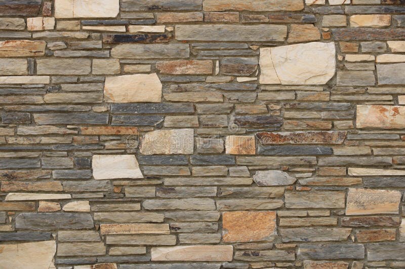 Stacked Stone Brick Wall. Stone Cladding Wall Made of Natural Grey ...
