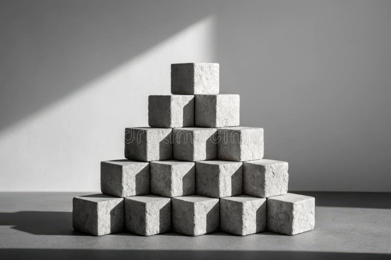 Stacked Stone Cubes Arranged Artistically in a Minimalist Setting with ...