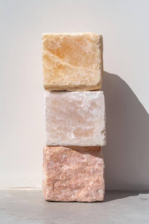 Stacked Stone Cubes of Different Colors and Textures Stock Illustration ...