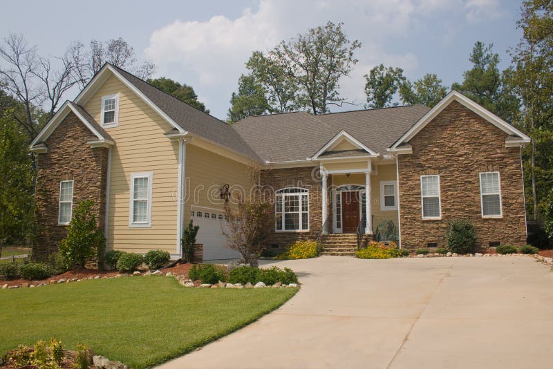 Stacked stone home stock photo. Image of ledge, constructed - 3539062