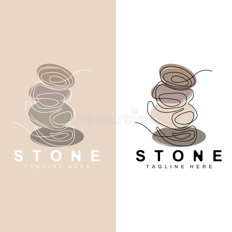Stacked Stone Logo Design, Balancing Stone Vector, Building Material ...