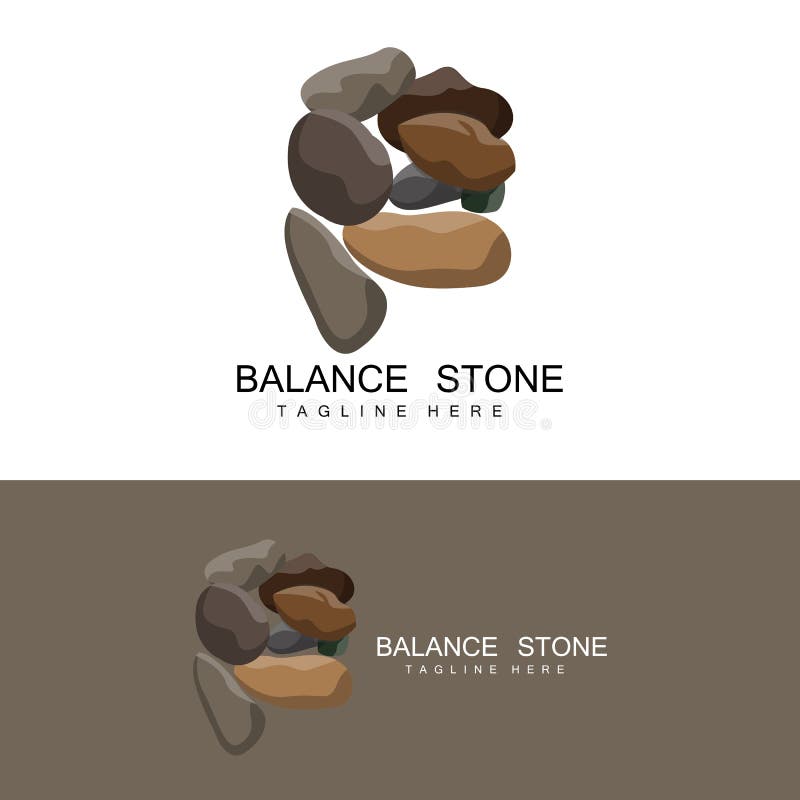 Stacked Stone Logo Design, Balancing Stone Vector, Building Material ...