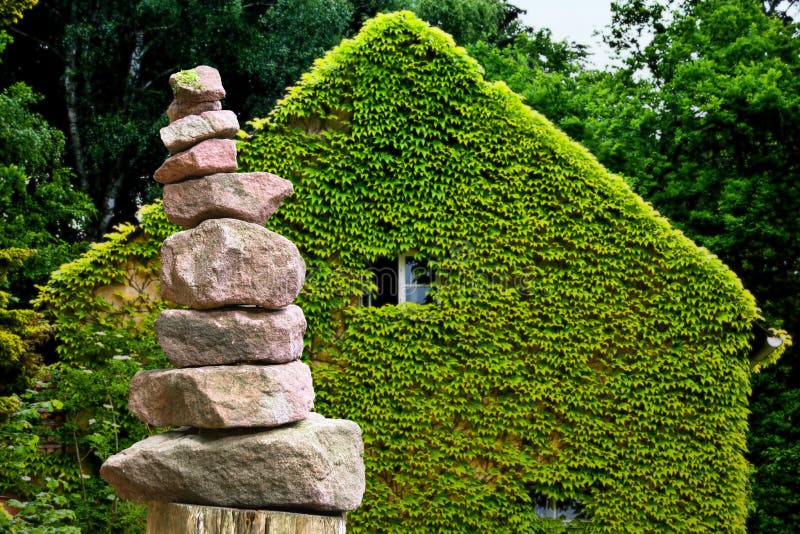 Stone Pyramid and Eco House Stock Photo - Image of nature, facade ...