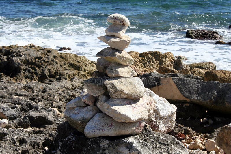 Stacked stone pyramid stock photo. Image of nature, pyramid - 163138292