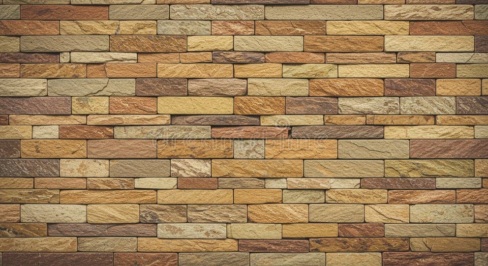 Stacked Stone Wall Composed of Rectangular Sandstone Blocks in Varying ...