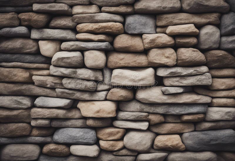 Stacked Stone Wall Texture Backround Stock Illustration - Illustration ...