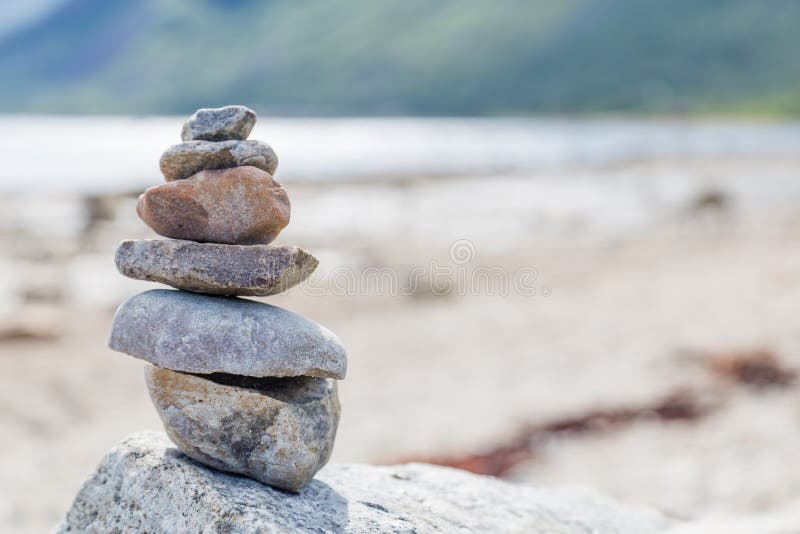 Stacked Stones on the Beach Stock Image - Image of outdoors, calm: 76642013