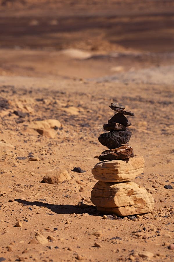 Stacked Stones in Black Desert Stock Image - Image of nature, formation ...