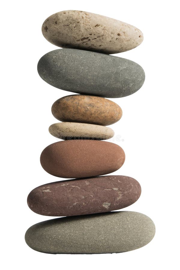 Stacked Stones Isolated on White Background Stock Illustration ...